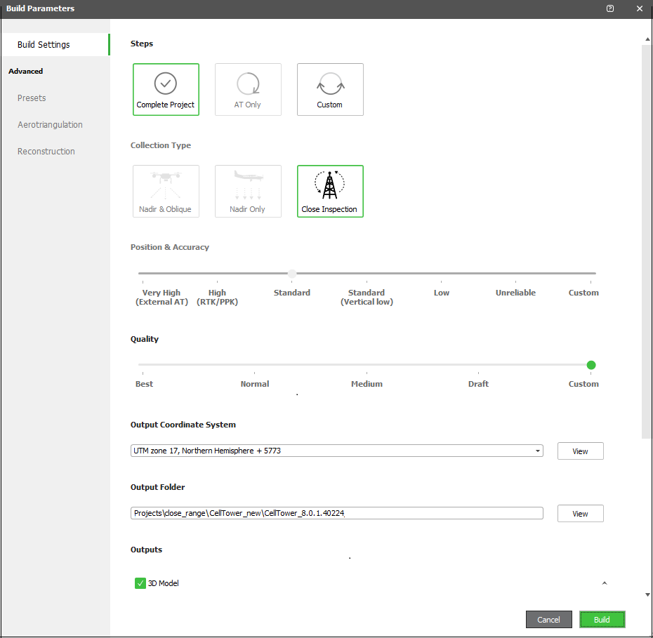 Setting Build Steps, Parameters and Outputs
